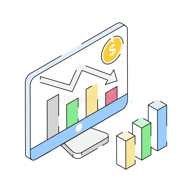 A Handy Isometric Outline Icon of Financial Loss Stock Vector ...