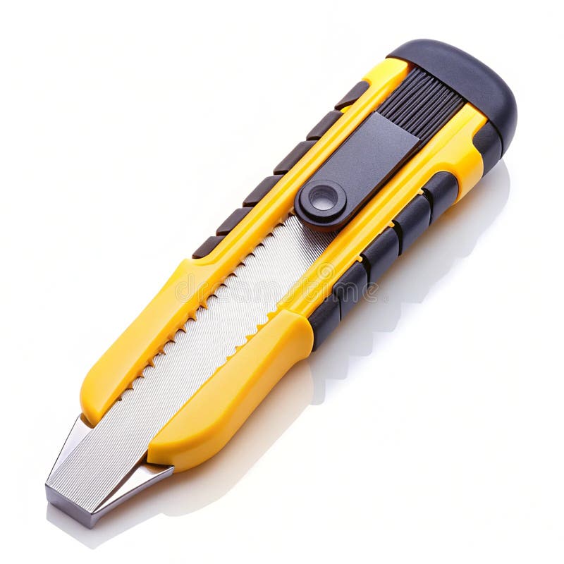 Plastic Utility Knife with Retractable Blade Stock Illustration ...