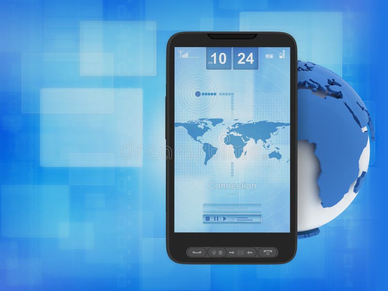 Handy und Kugel stock abbildung. Illustration von telefon - 23279935