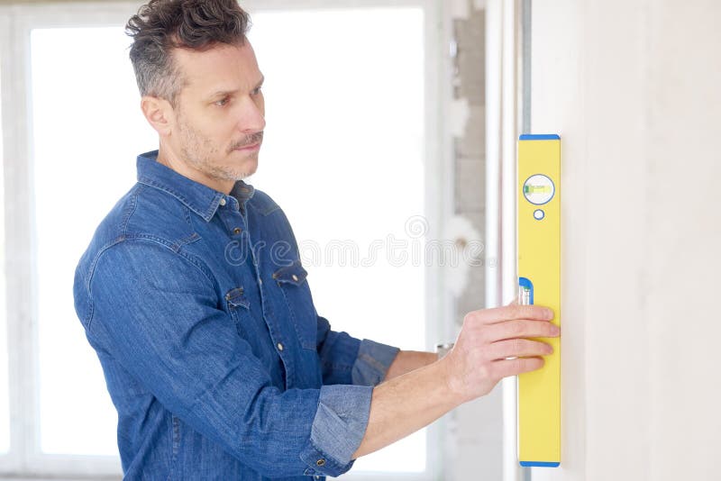 Handy Working with Drill at Construction Site Stock Image - Image of ...