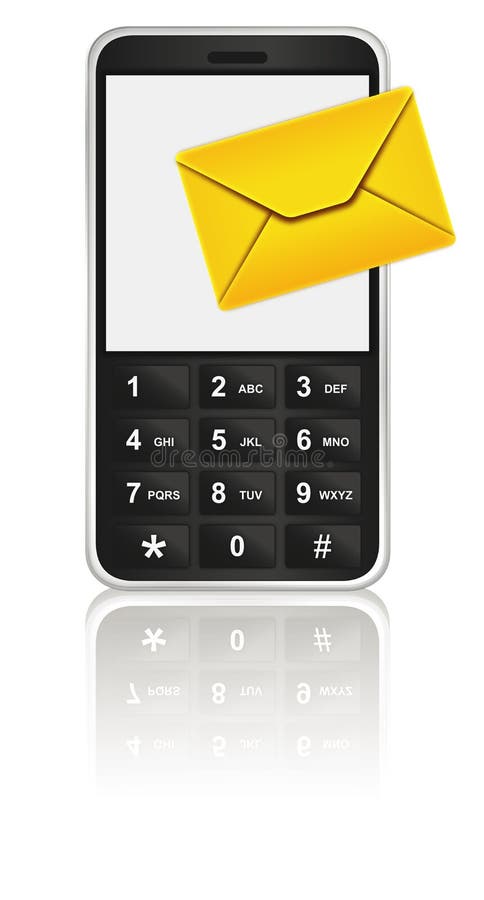 Handyikone - SMS vektor abbildung. Illustration von zelle - 6649245