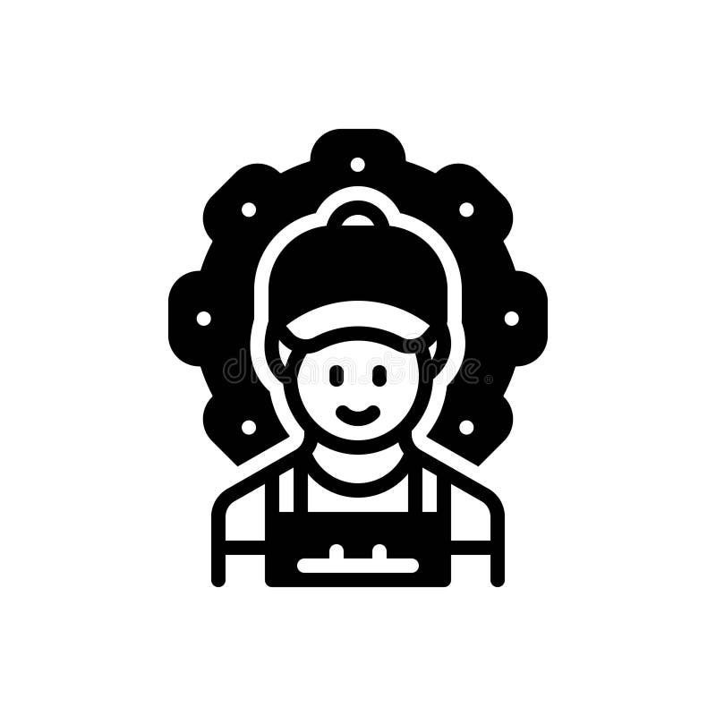 Black Solid Icon for Handyman, Assistant and Worker Stock Vector ...
