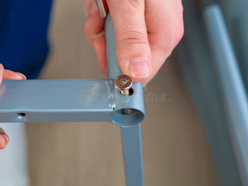 Handyman Making Furniture Assembly Using Tools for Repair Stock Photo ...