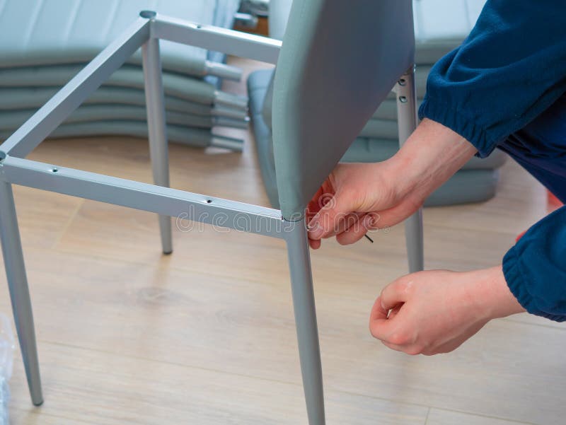Handyman Making Furniture Assembly Using Tools for Repair Stock Photo ...