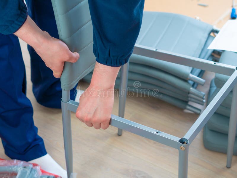 Handyman Making Furniture Assembly Using Tools for Repair Stock Photo ...