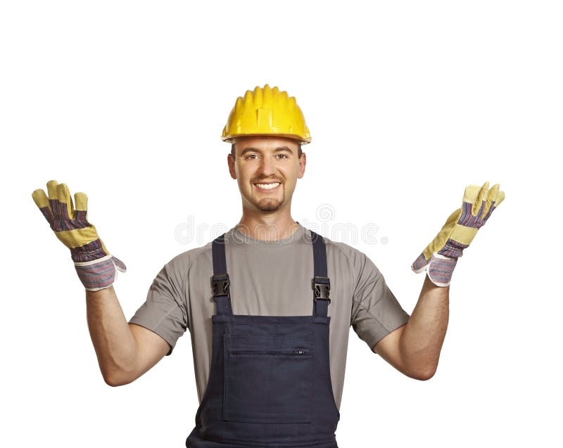 Handyman open arms stock photo. Image of occupation, repairman - 9745568