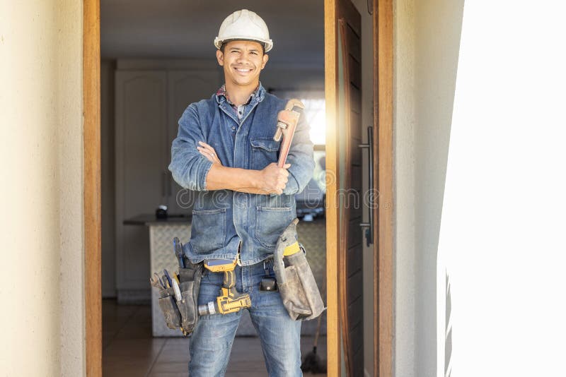 Handyman in Portrait, Maintenance and Tools with Construction and Home ...