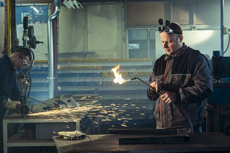 Handyman Preparing His Autogenous Welding Tool Stock Image - Image of ...