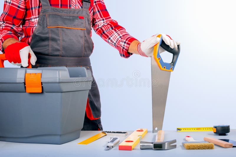 Handyman with a toolbox stock photo. Image of tool, electrician - 22322782