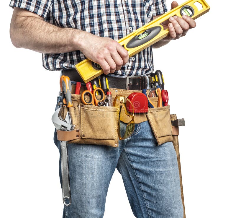 Handyman and tools stock image. Image of belt, screwdriver - 93821649