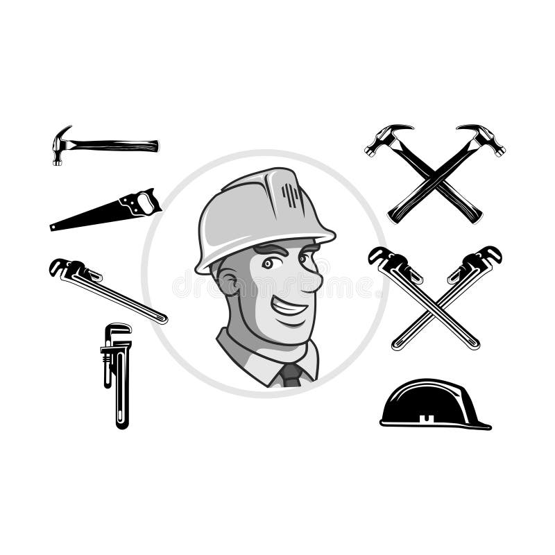 Handyman and Tools Illustration Vector Stock Vector - Illustration of ...