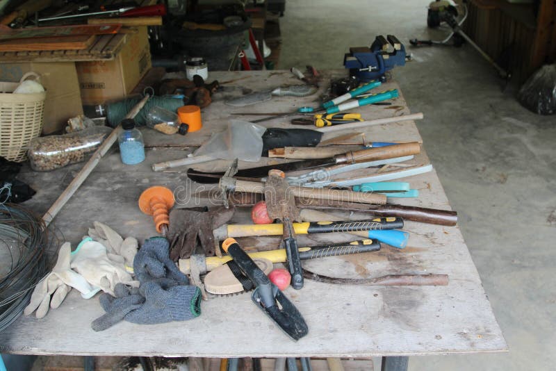 The Handyman Tools on the Table Stock Image - Image of mechanic ...