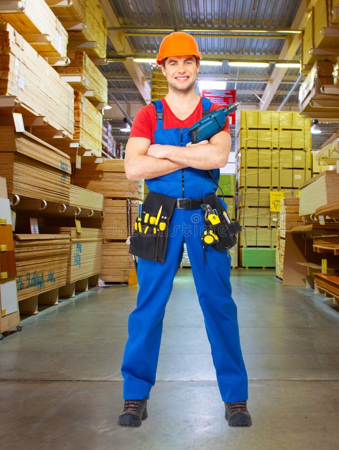 Handyman wearing gloves stock photo. Image of tool, person - 10071954