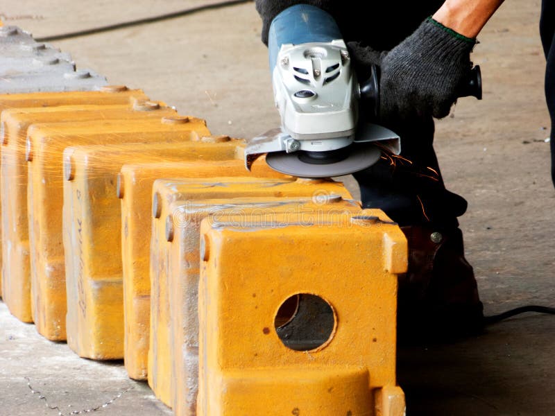 Handyman Use Grinder at Work Stock Image - Image of background ...