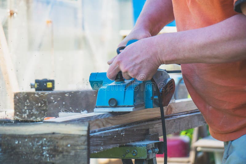 Handyman Using Polish Machine. Stock Photo - Image of carpentry, rotary ...