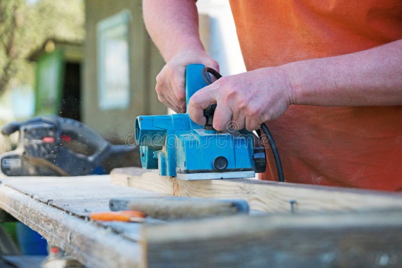 Handyman Using Polish Machine Stock Photo - Image of rotary, closeup ...