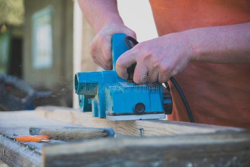 Handyman Using Polish Machine. Stock Photo - Image of renovation ...