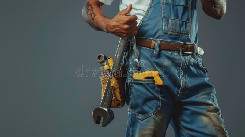 The Worker with Toolbelt.AI Generated Image Stock Illustration ...