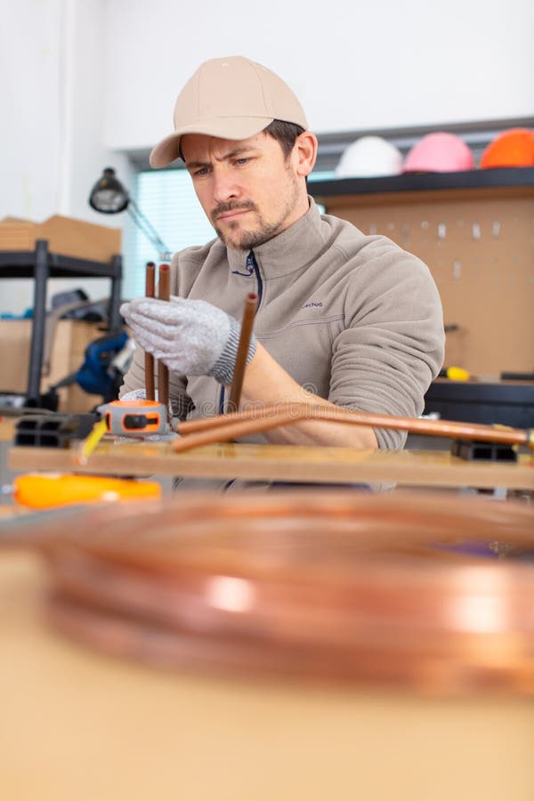 Handyman at Work in Workshop Stock Photo - Image of toolbelt, adult ...