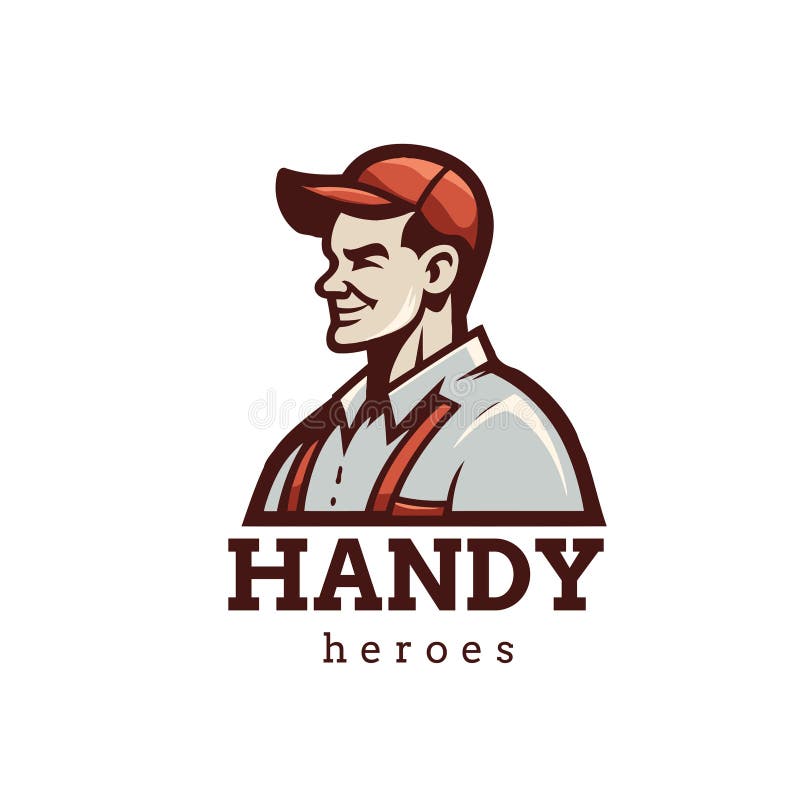 Handyman Worker Fix Repair Home. Handyman Vector Logo Template. Man in ...