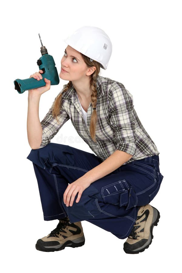 Handywoman stock image. Image of high, brunette, clothes - 29385993