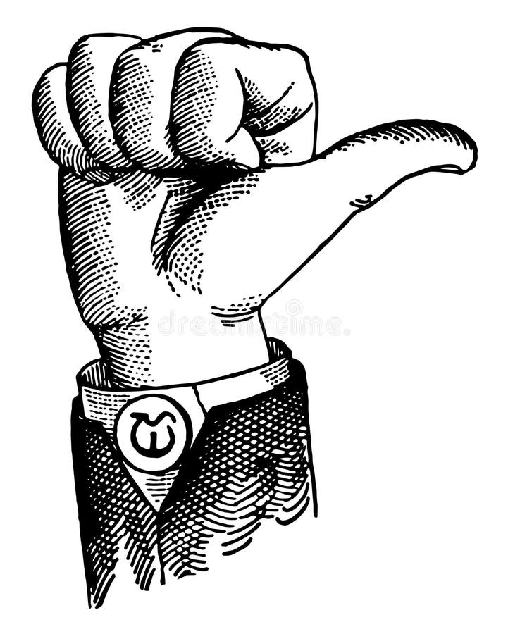 Handzeichen, Vintage-Abbildung Vektor Abbildung - Illustration von ...