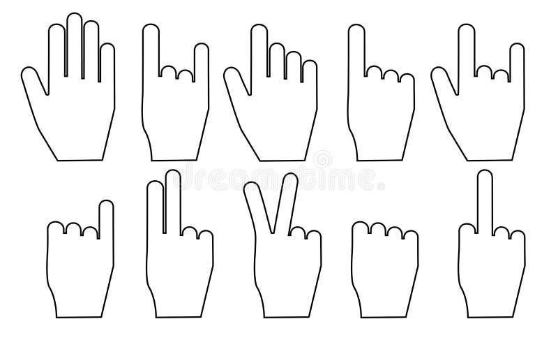 Handzeichen-Set vektor abbildung. Illustration von handzeichen - 29629596