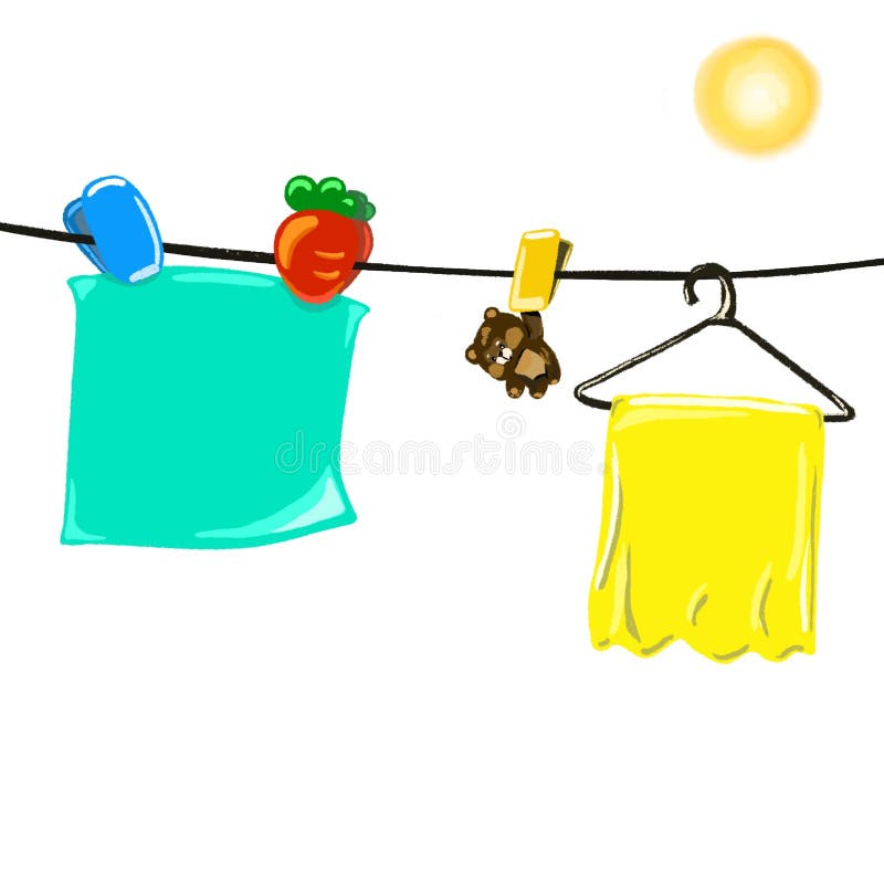 Cartoon Hang Dry Illustration Background Stock Illustration ...