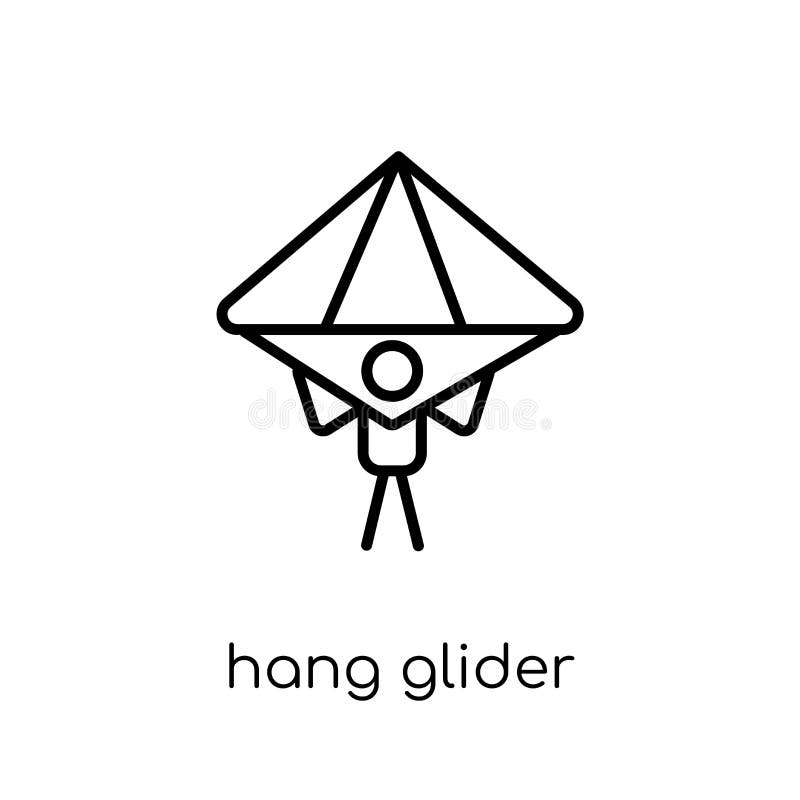 Hang Glider Vector Icon On White Background. Flat Vector Hang Glider ...