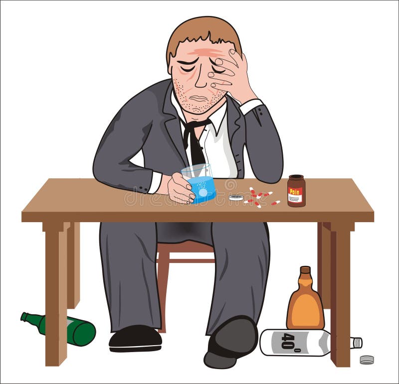 Office Worker Hangover. stock vector. Illustration of swollen - 8140121