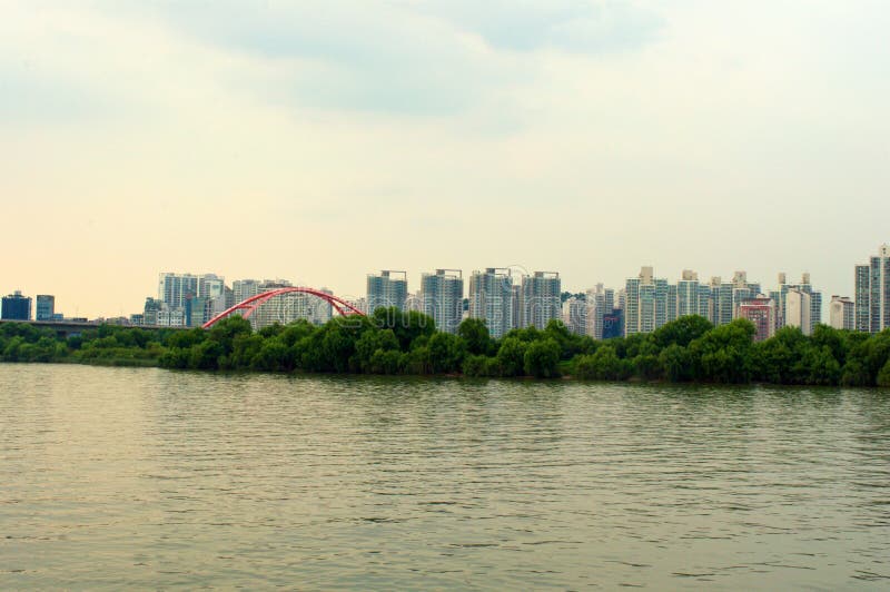Hang River in Seoul in the Evening Stock Image - Image of korea ...