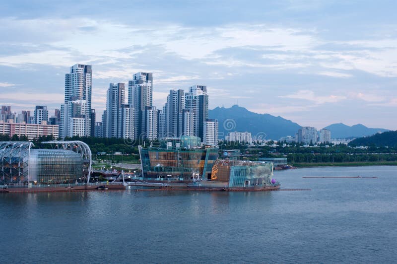 Hang River in Seoul in the Evening Stock Photo - Image of beautiful ...