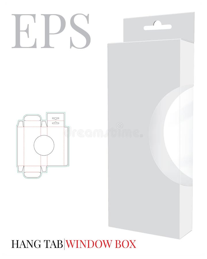 Hang Tab Box Template, Vector with Die Cut Stock Vector - Illustration ...