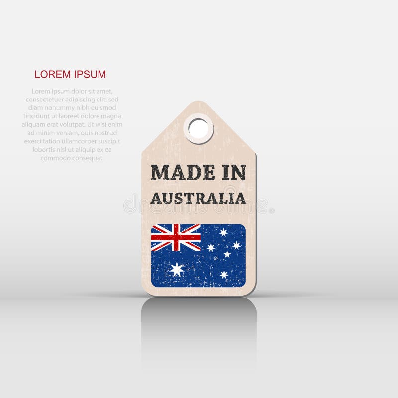 Hang Tag Made in Australia with Flag. Vector Illustration Stock Vector ...
