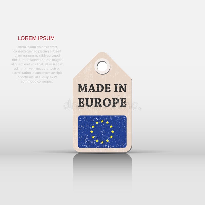 Hang Tag Made in Europe with Flag. Vector Illustration Stock Vector ...