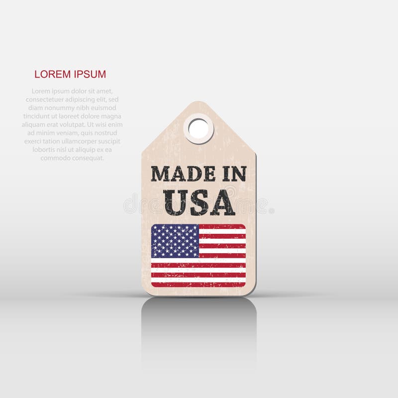 Hang Tag Made in USA with Flag. Vector Illustration Stock Vector ...