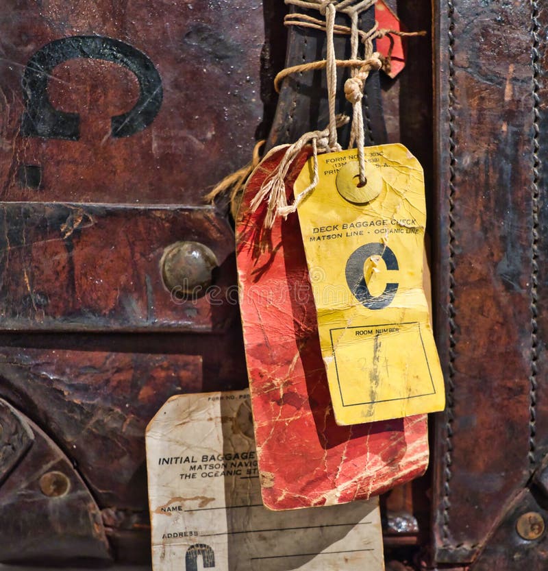 Hang Tags on Old Shipping Trunk Stock Photo - Image of retro, trunk ...