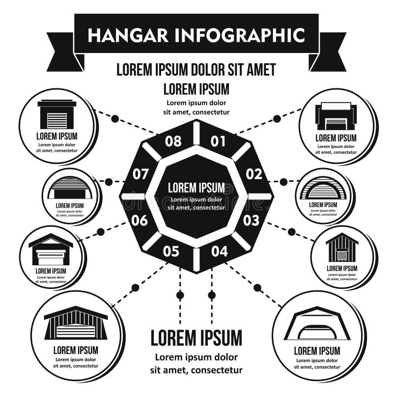 Hangar Infographic Concept, Simple Style Stock Vector - Illustration of ...