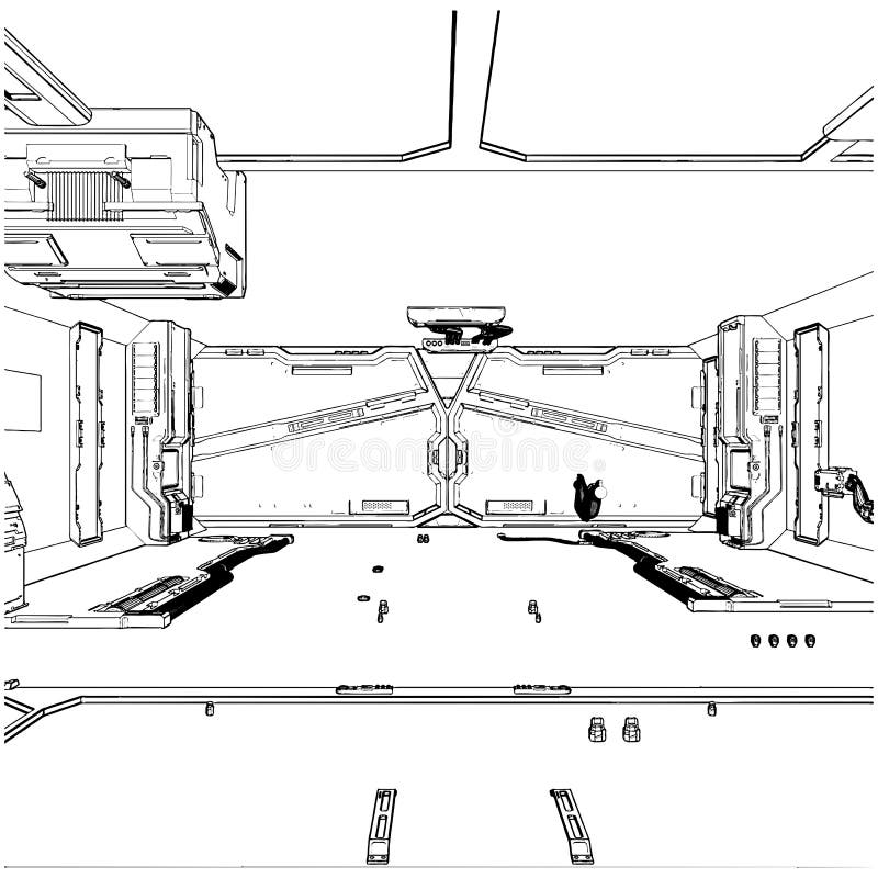 Hangar Satellite Interior Vector. Illustration Isolated on White ...