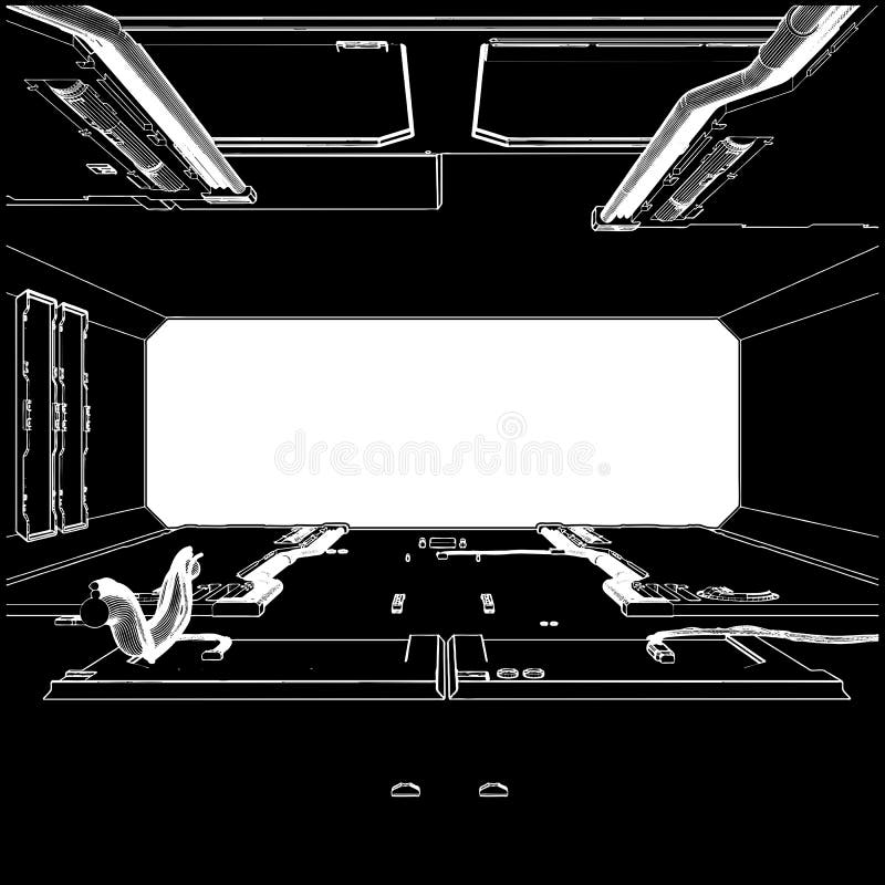 Hangar Satellite Interior Vector. Illustration Isolated on White ...