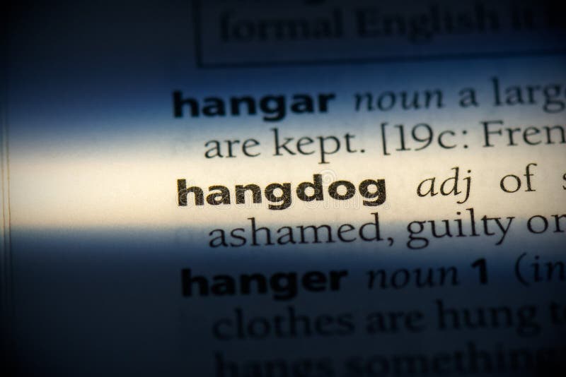 Hangdog stock image. Image of reference, focus, text - 161576741
