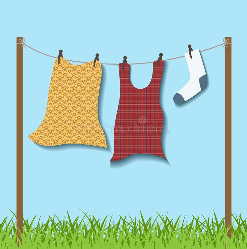 Clothes line stock vector. Illustration of clothesline - 16904024
