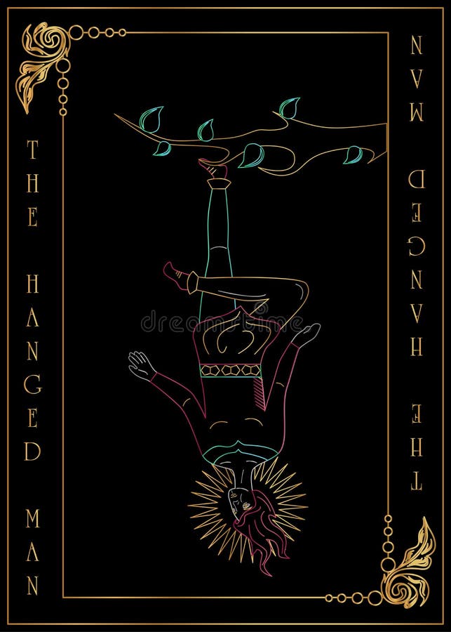 The hanged man stock vector. Illustration of black, symbol - 211194607