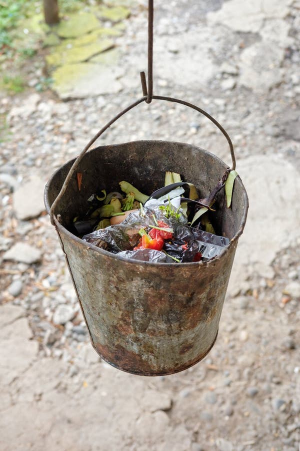 Garbage Bucket Filled With Recycling Material. Plastic, Aluminum And ...