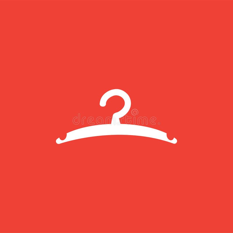 Hanger Icon on Red Background. Red Flat Style Vector Illustration Stock ...