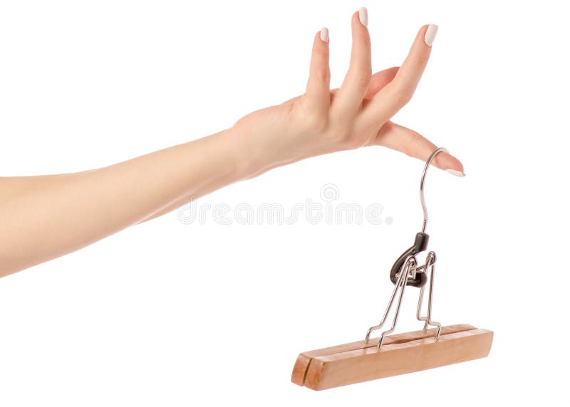 Hanger for pants in hand stock image. Image of equipment - 108480639