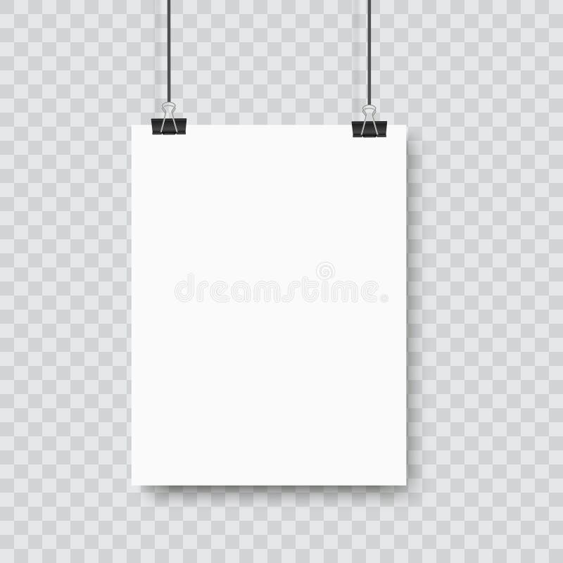 Hanging A4 Paper Poster on Wall Poster. Vector Stock Vector ...