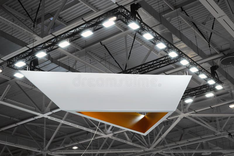 Hanging Advertising Design with Backlight Stock Photo - Image of empty ...