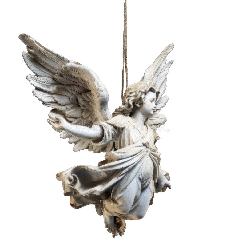 Hanging Angel Statue with Wings Spread Stock Photo - Illustration of ...