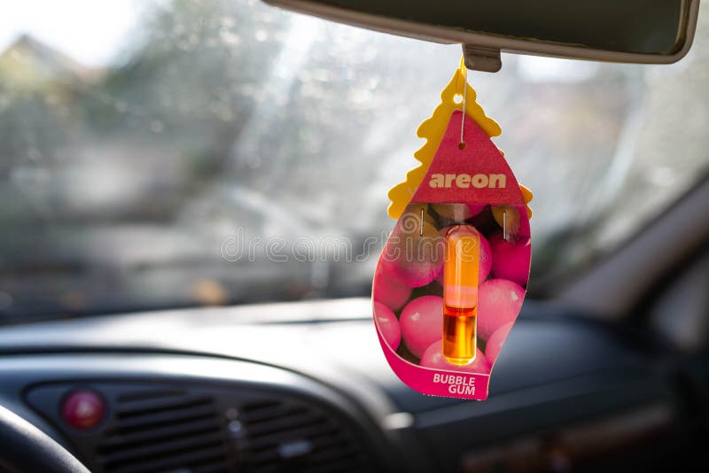 Hanging Areon Bubble Gum Air Freshener on Car Interior. Editorial Stock ... Hanging Areon Bubble Gum Air Freshener on Car Interior. Editorial Stock ...